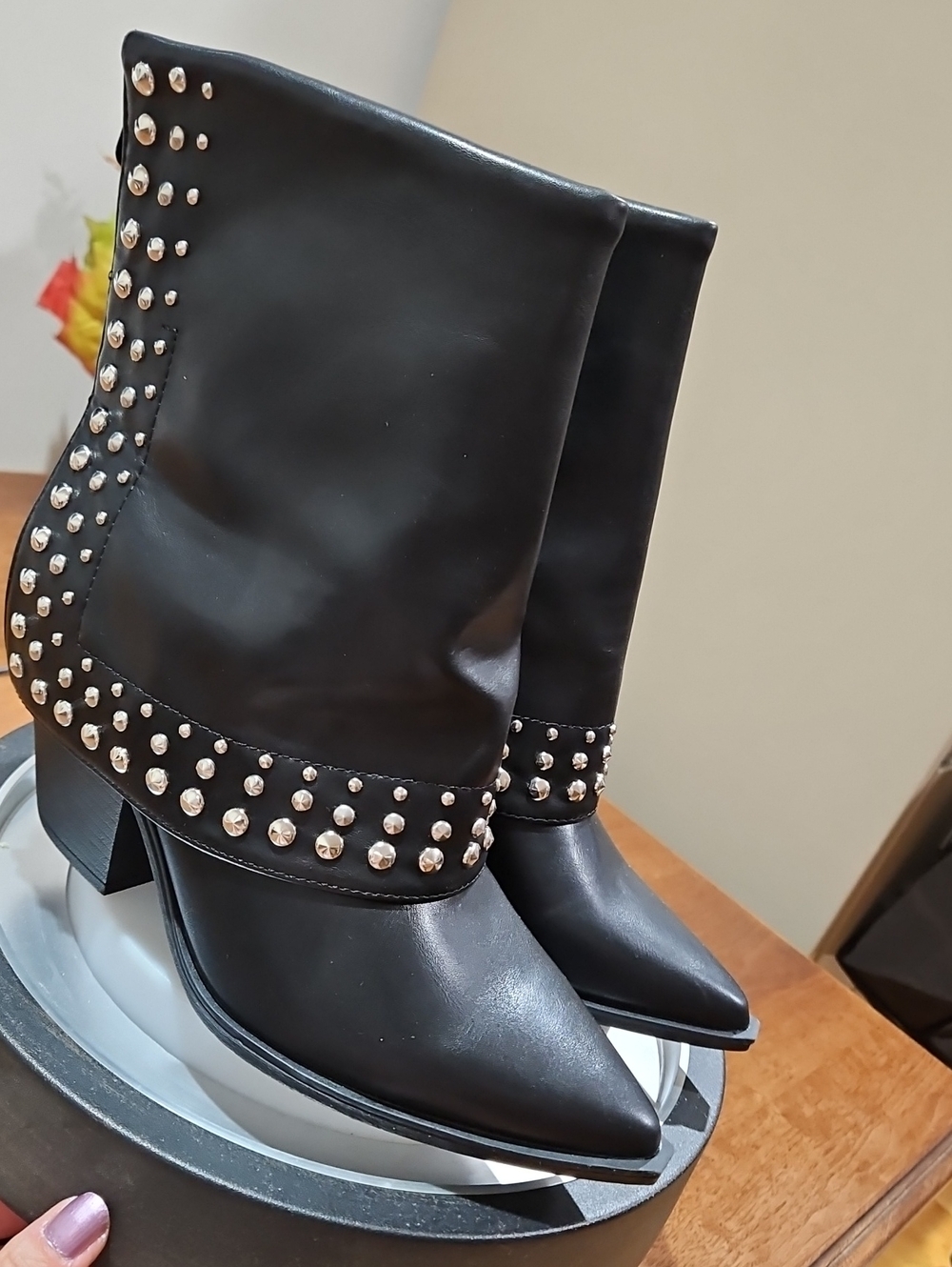Wild Diva | Shoes | Wild Diva Black Studded Ankle Booties | Poshmark
